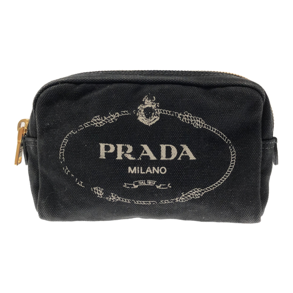 Prada | Bags | Prada Cosmetic Pouch Canvas Black | Poshmark